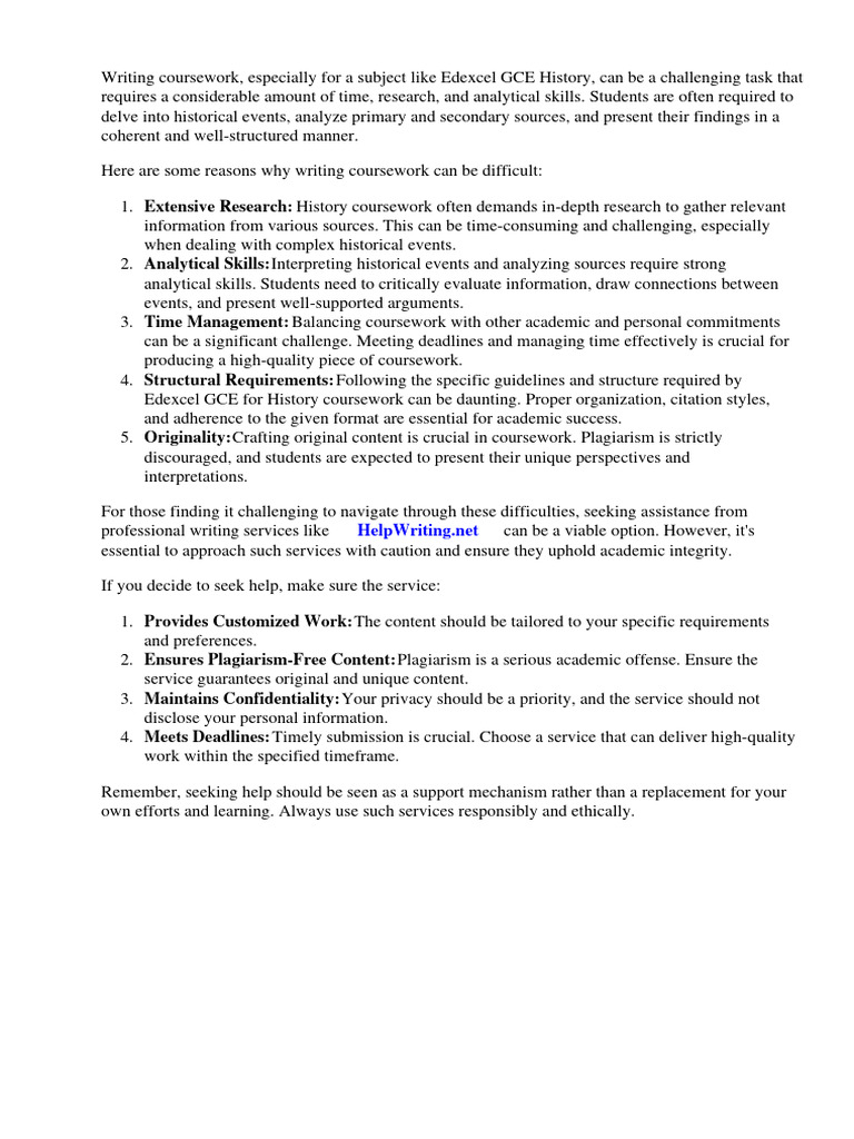 Edexcel Gce History Coursework Part A | PDF | Gce Advanced Level ...