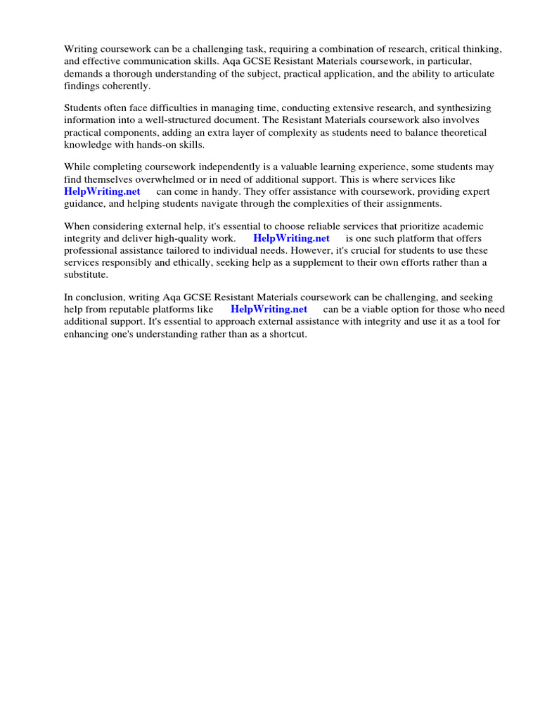 Aqa Gcse Resistant Materials Coursework Examples | PDF | Wood