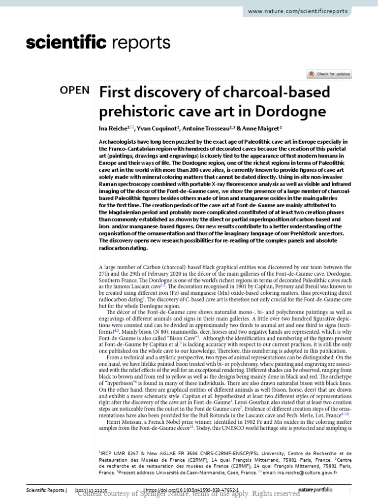 First Discovery of Charcoal-Based Prehistoric Cave | PDF | Infrared ...