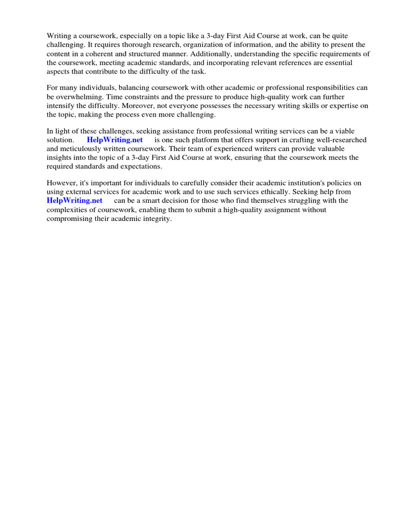 3 Day First Aid Course at Work | PDF | First Aid | Occupational Safety ...