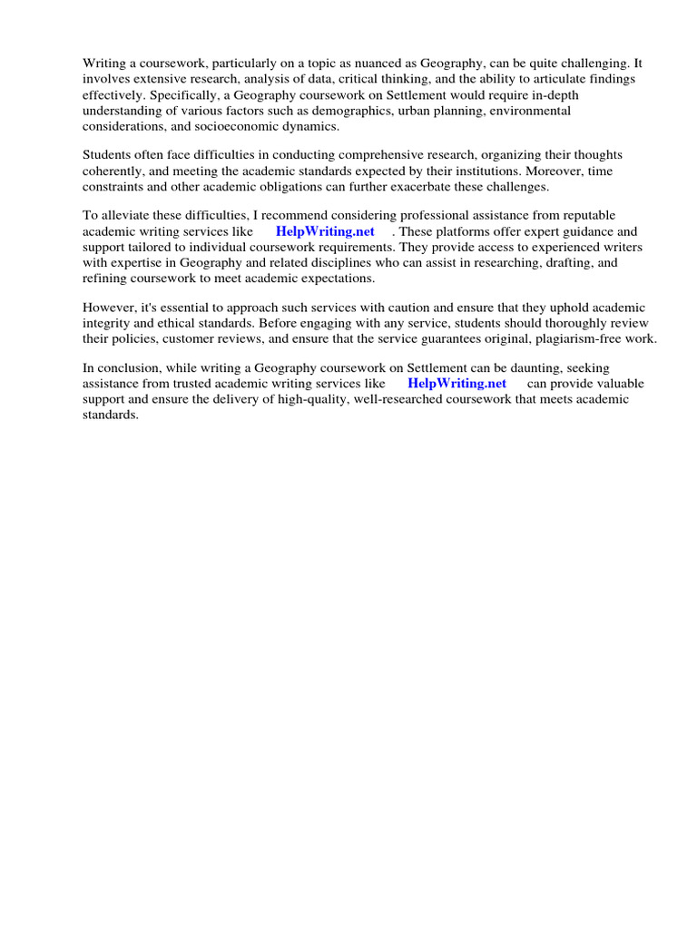 Geography Coursework Settlement | PDF | Oxford | Geography