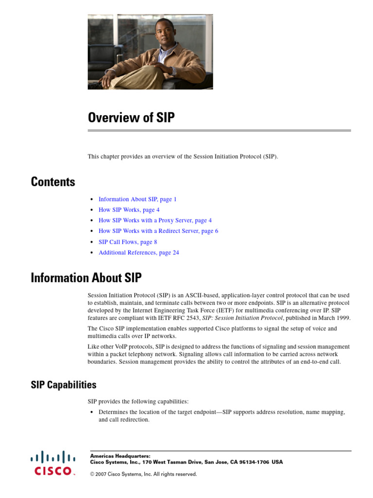 Sip Cg Overview Pdf Session Initiation Protocol Proxy Server