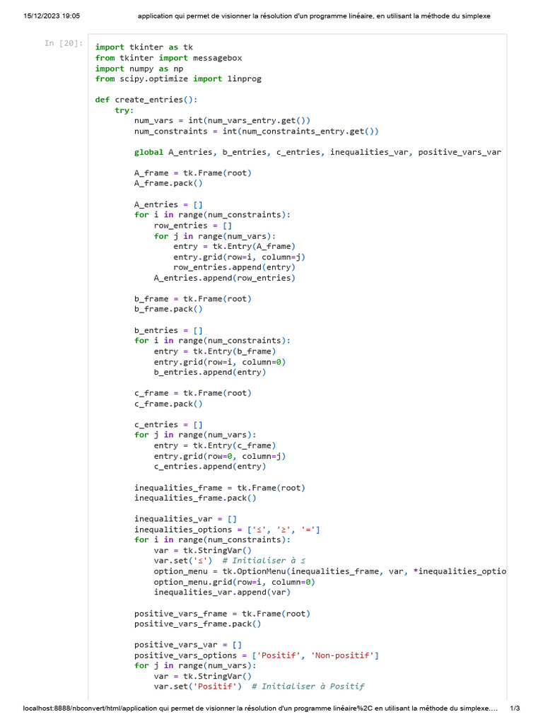 Application Qui Permet de Visionner La Résolution D'un Programme Linéaire | PDF | Computer ...