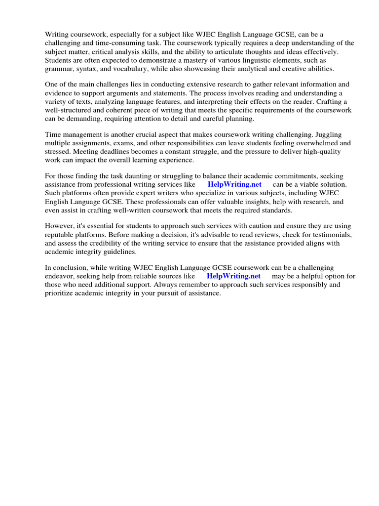 Wjec English Language Coursework Gcse | PDF | Facebook | Linked In