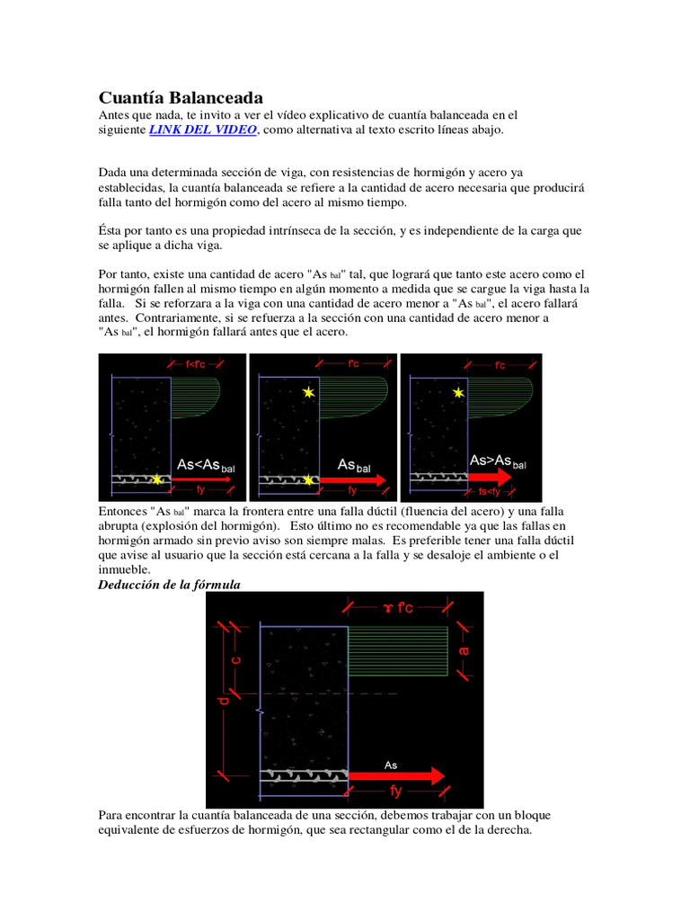 Cuantía Balanceada | PDF | Concreto reforzado | Viga (Estructura)
