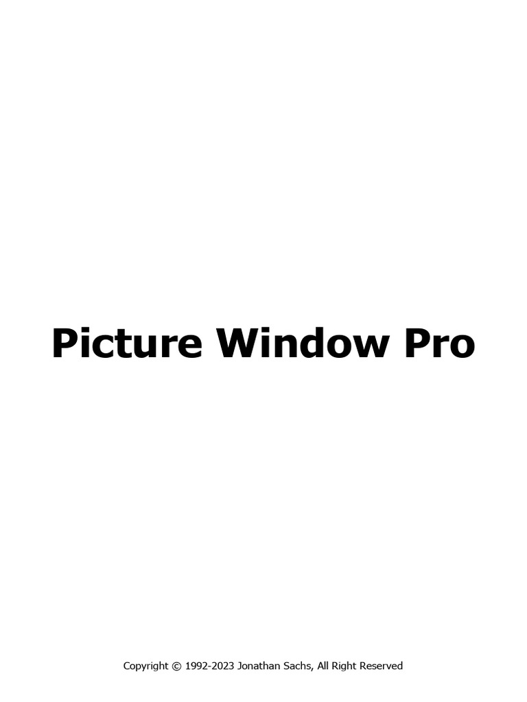 Picture Window Pro 8 Help | PDF | Computer File | Menu (Computing)