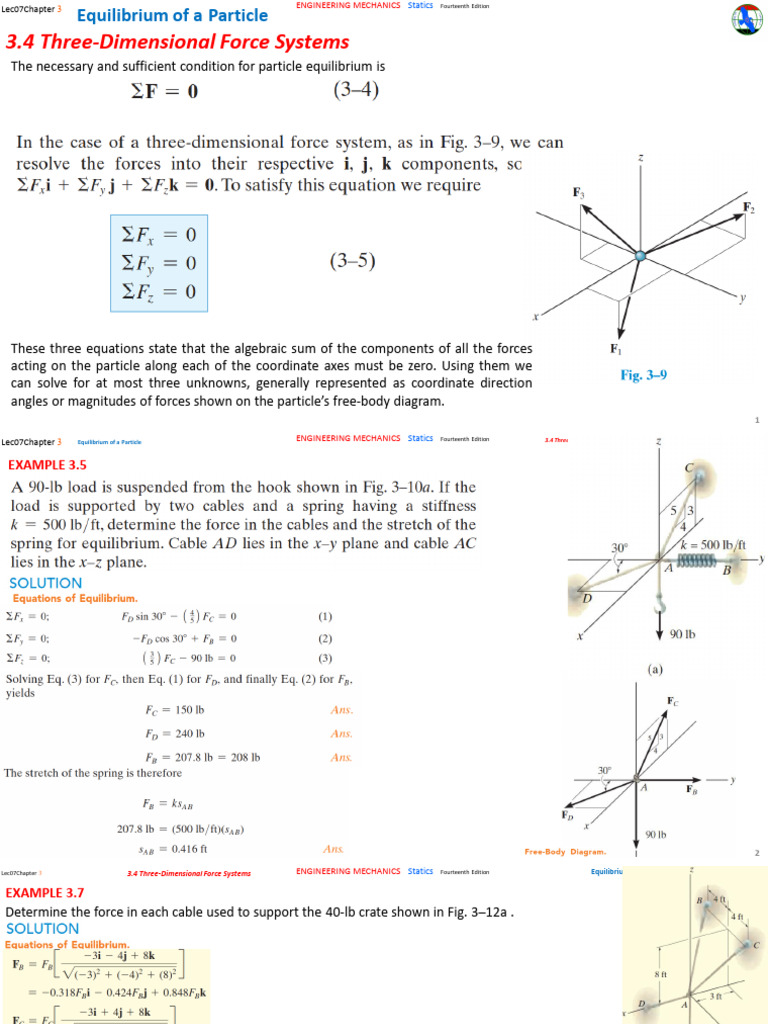 Lecture Statics 07 | PDF | Force | Euclidean Vector