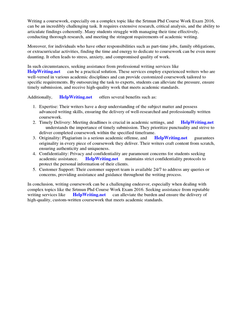 Srtmun PHD Course Work Exam 2016 | PDF | Doctor Of Philosophy ...