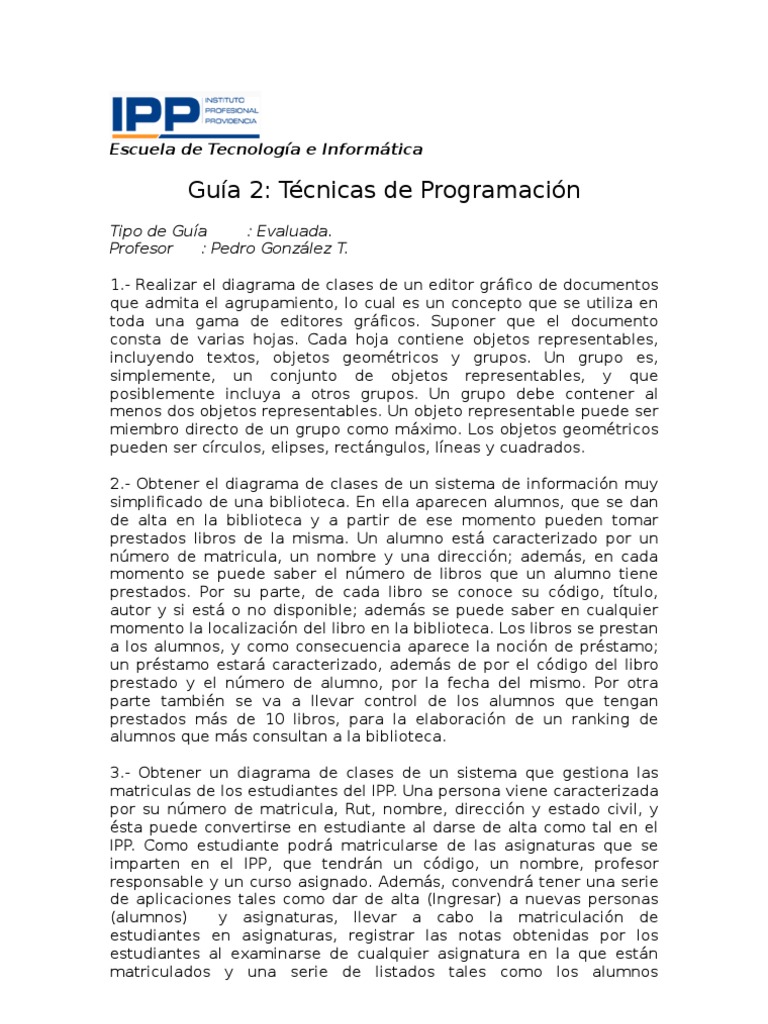 Guia 2 IPP Tecnicas de Programación | PDF | Semáforo | Libros
