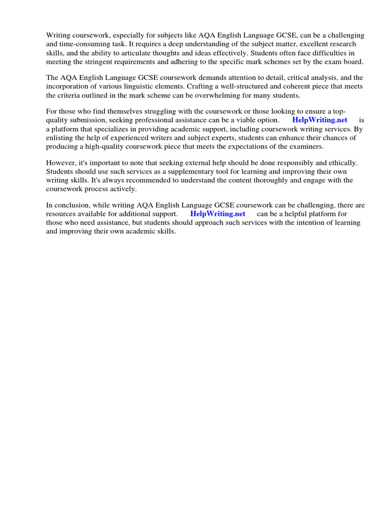 Aqa English Language Gcse Mark Scheme Coursework | PDF | Human ... Aqa English Language Gcse Mark Scheme Coursework | PDF | Human ...
