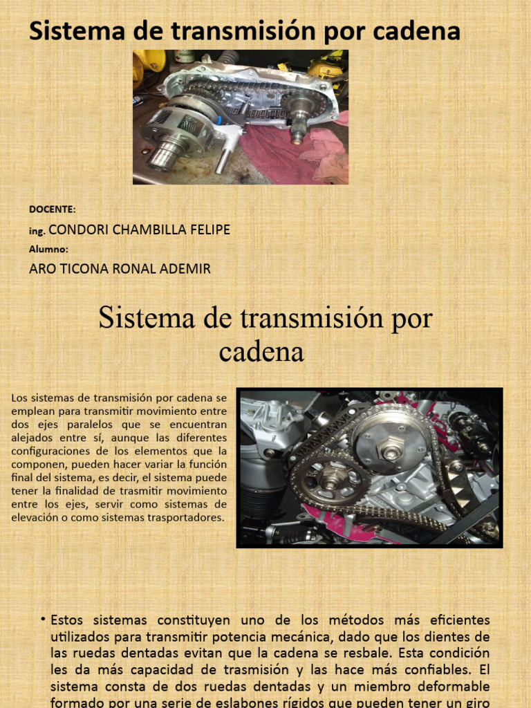 Sistemas de Transmisión por Cadena | PDF | Engranaje | Rodamiento ...