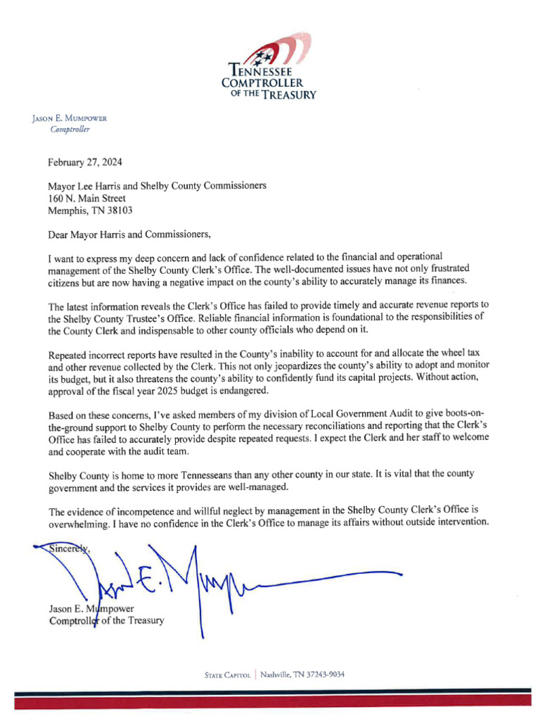 Shelby Co Clerk's Office Letter 022724 | PDF