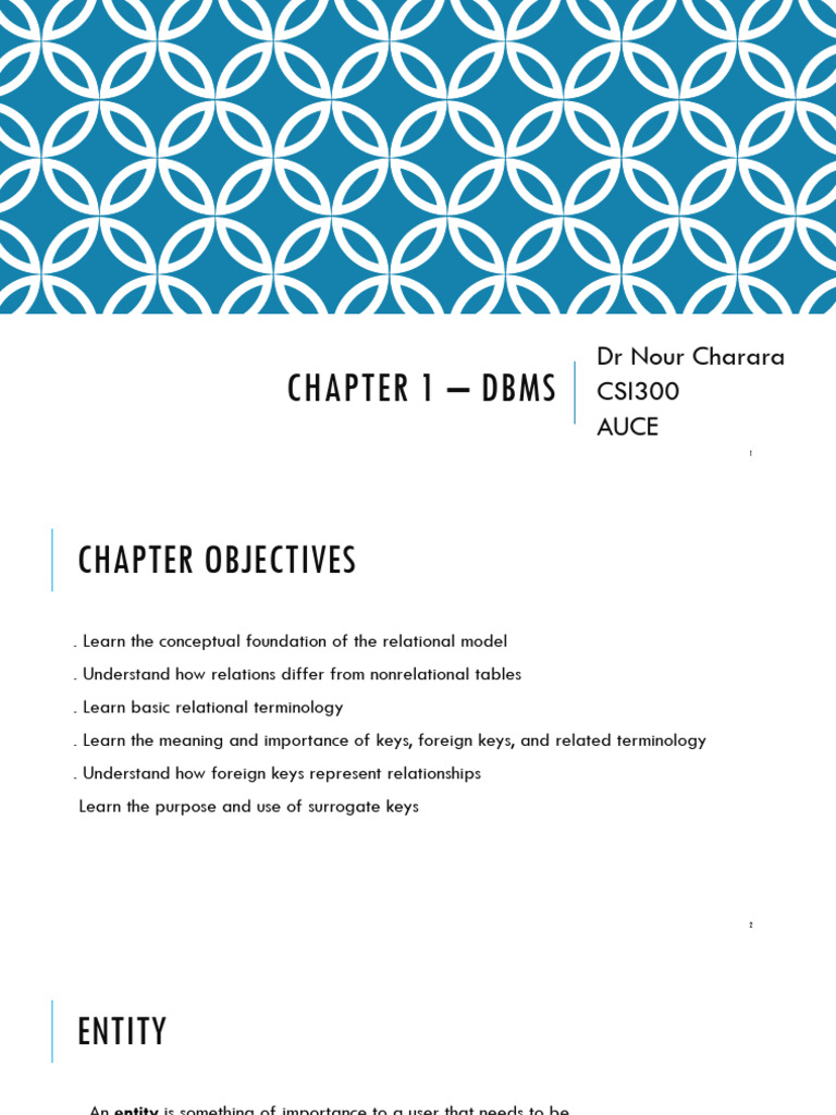 Chapter 1 DBMS - Fall23 | PDF | Relational Database | Table (Database) Chapter 1 DBMS - Fall23 | PDF | Relational Database | Table (Database)