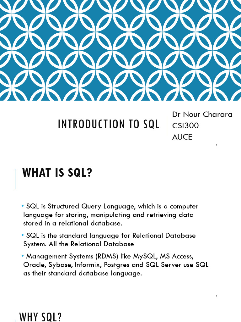 Chapter 5 Intro To SQL Fall22 | PDF | Relational Database | Data Model Chapter 5 Intro To SQL Fall22 | PDF | Relational Database | Data Model