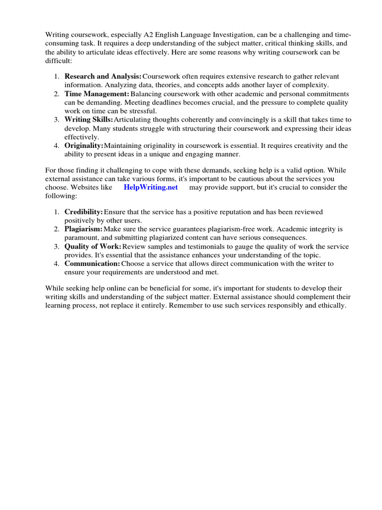 A2 English Language Investigation Coursework Examples | PDF | English ...