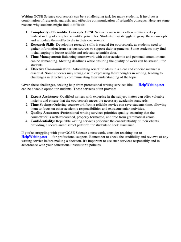 Gcse Science Coursework Writing Frame | PDF | Facebook | Linked In