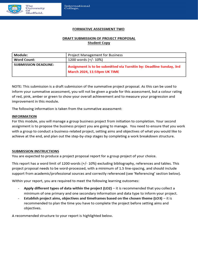 Project Formative Assessment - Draft Proposal | PDF | Citation | Information