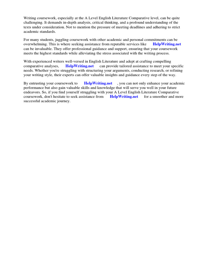 A Level English Literature Comparative Coursework | PDF | Essays ...