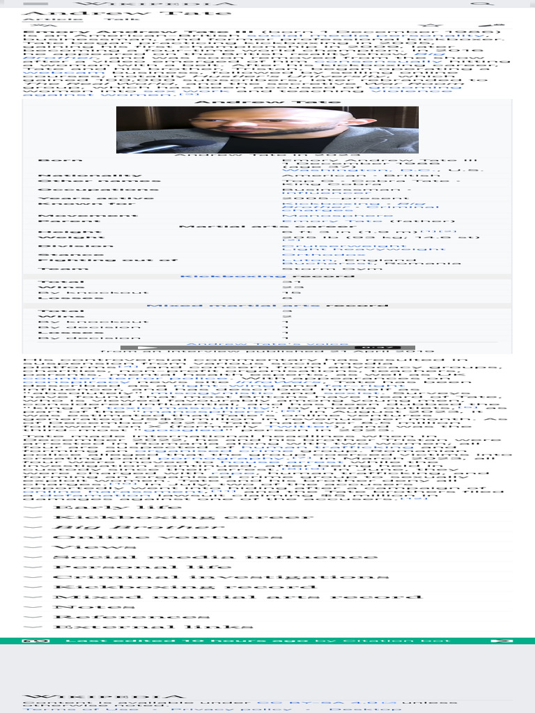 Andrew Tate - Wikipedia | PDF | Justice | Crime & Violence