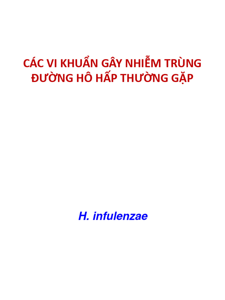 1. Các Vi Khuẩn Gây Nhiễm Trùng Đường Hô Hấp | PDF