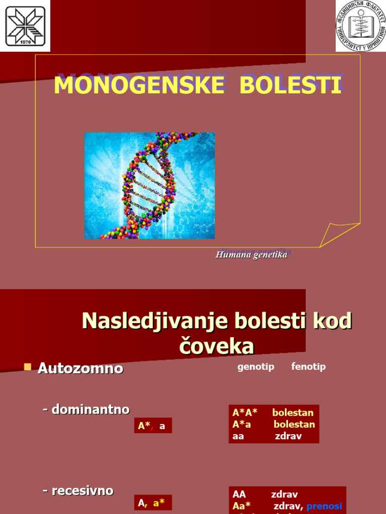 Monogenske Bolesti | PDF