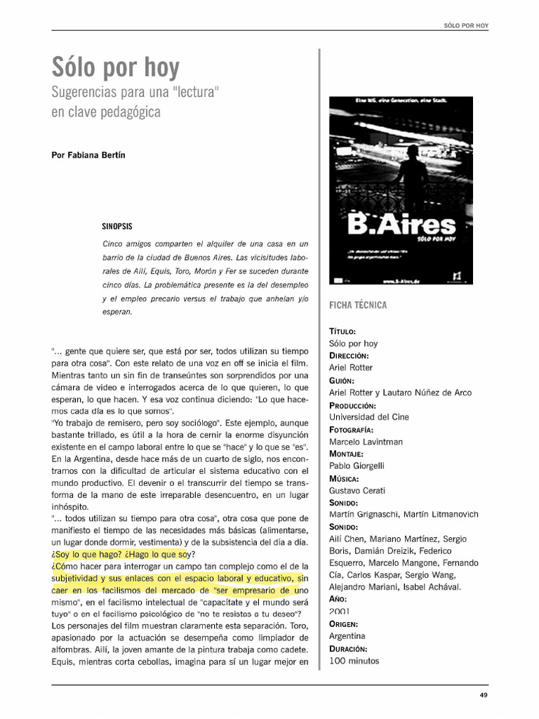 01 BERTÍN Problemas Actuales de La Educación Desde El Cine-43-45 | PDF