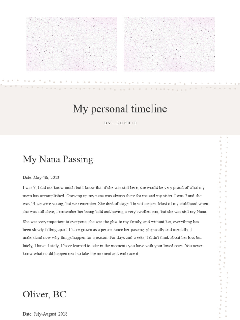 My Personal Timeline | PDF | Mindset