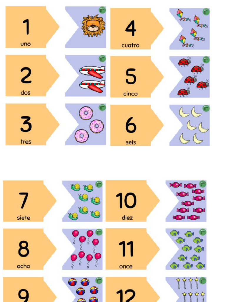 Rompecabeza de Numeros 1-12 | PDF