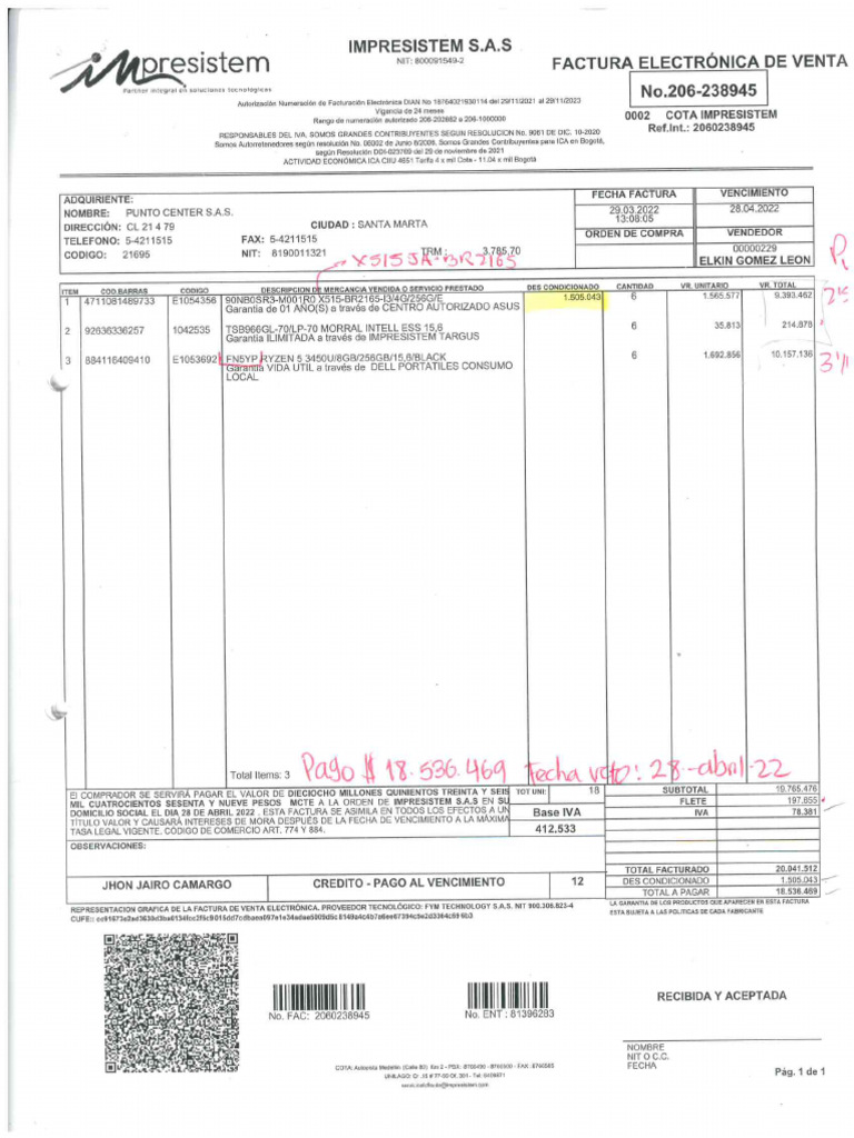 Factura Compra Dell | PDF