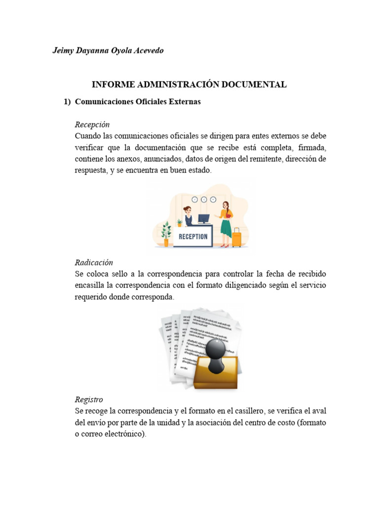 Informe de Administración Documental | PDF | Correo