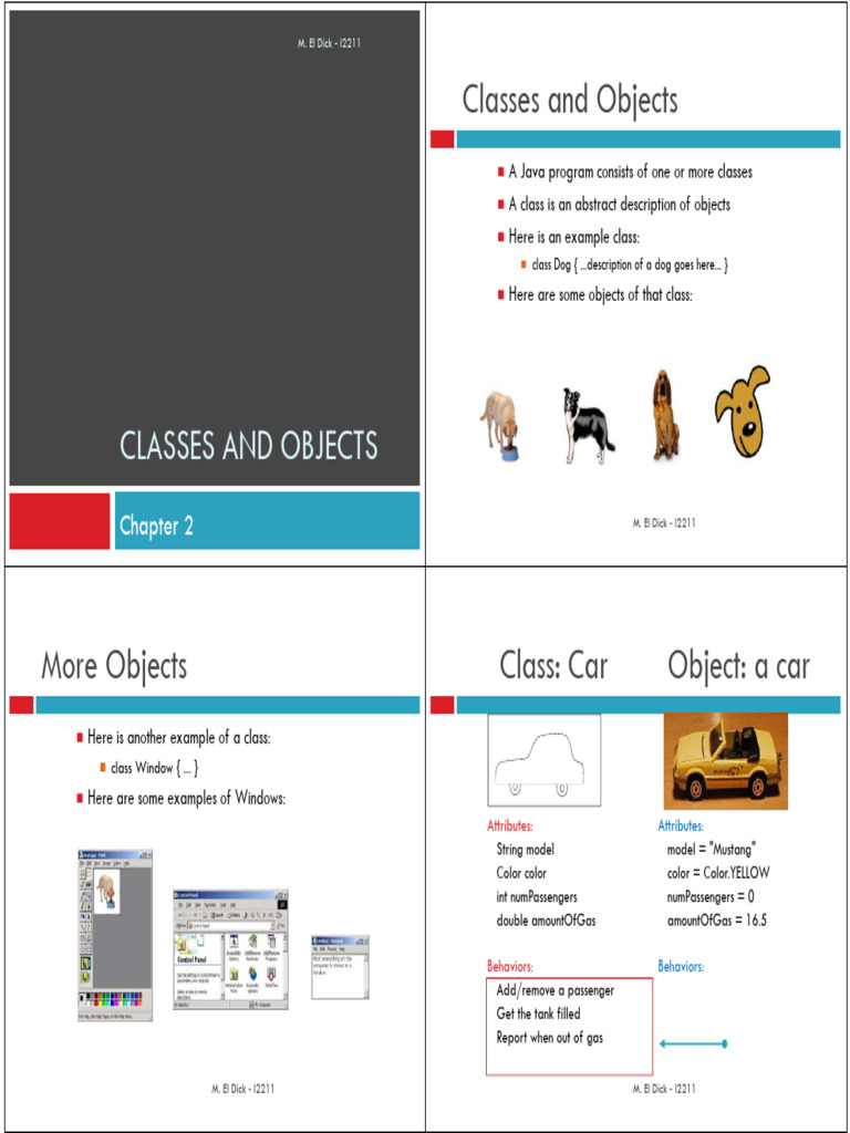 Chapter 2 Classes And Objects Overview Pdf Class Computer Programming Programming