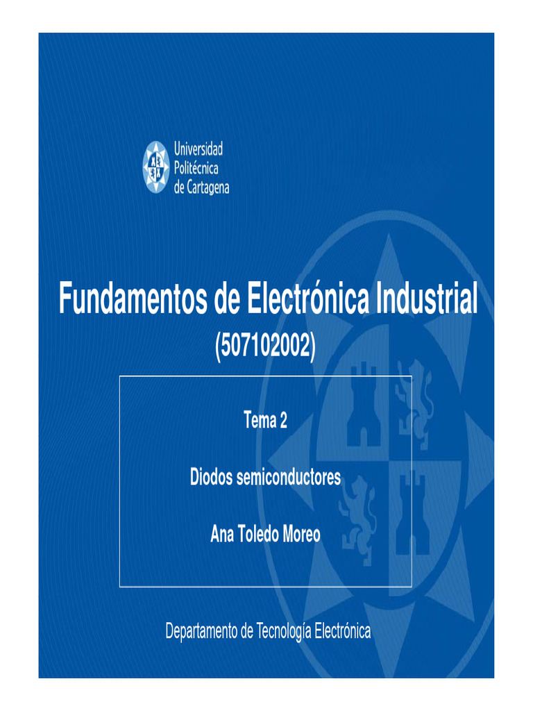 Tema 2 - Diodos | PDF | Semiconductores | Diodo