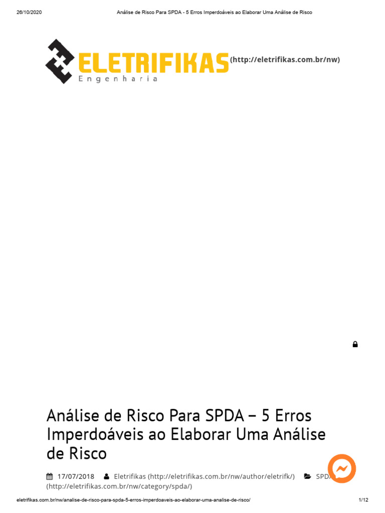 Análise de Risco para SPDA - 5 Erros Imperdoáveis Ao Elaborar Uma Análise de Risco | PDF