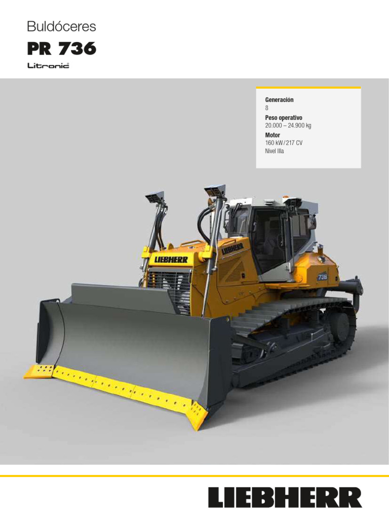 Especificaciones del Liebherr PR 736 | PDF | Engranaje | Presión
