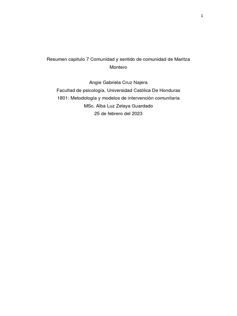Resumen Capitulo 7 PDF | PDF | Sicología | Comunidad