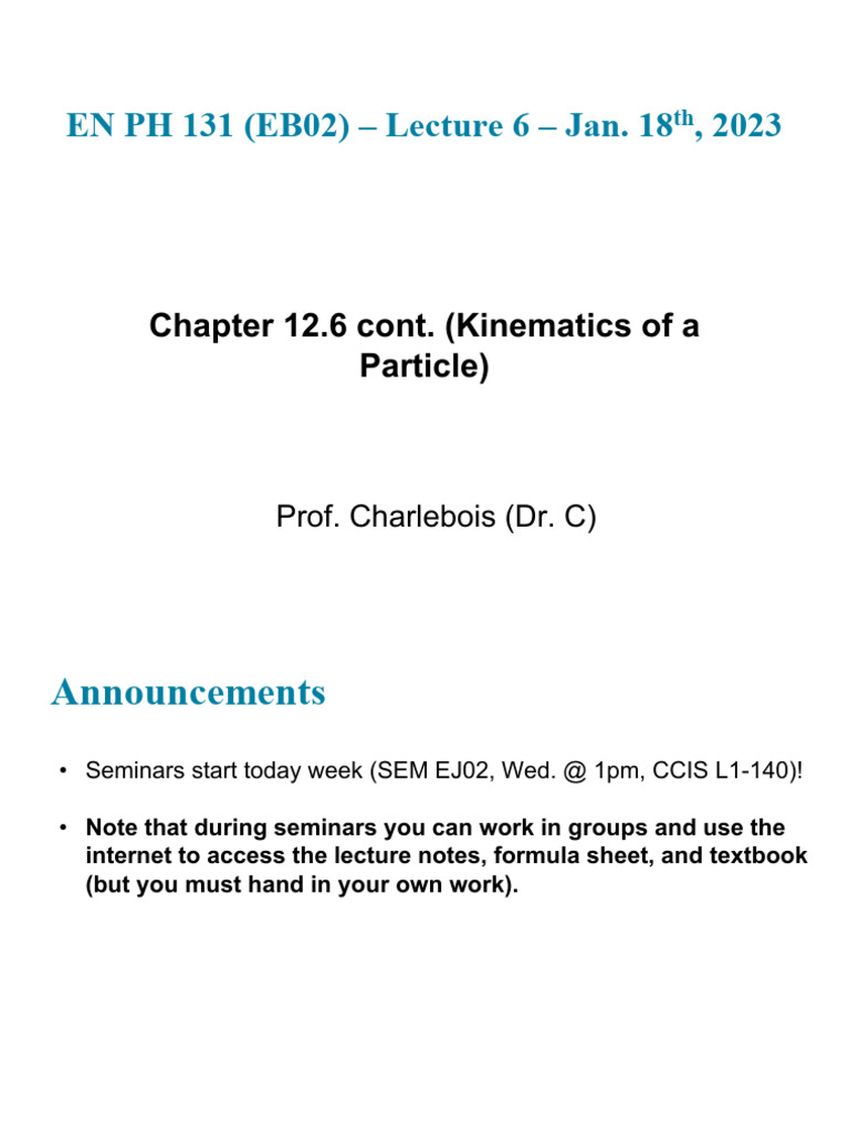 Lecture 6 - Section 12.6 - Hibbeler 15th Ed - Part 2 - (Blank ...