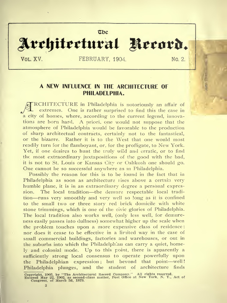 Architectural Record Magazine AR 1904 02 Compressed | PDF | Masonry | Brick