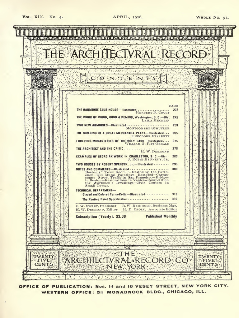 Architectural Record Magazine AR 1906 04 Compressed | PDF | Paintings ...