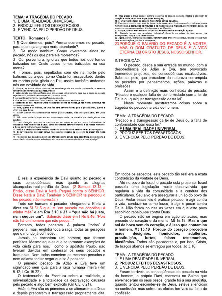 A Tragédia Do Pecado Pdf Pecado Graça No Cristianismo