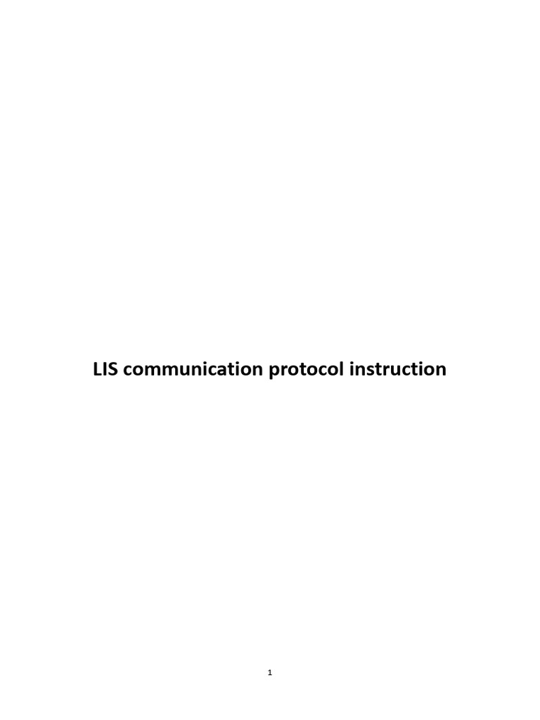 Lis Communication Protocol Instruction Pdf Computing Computer Data