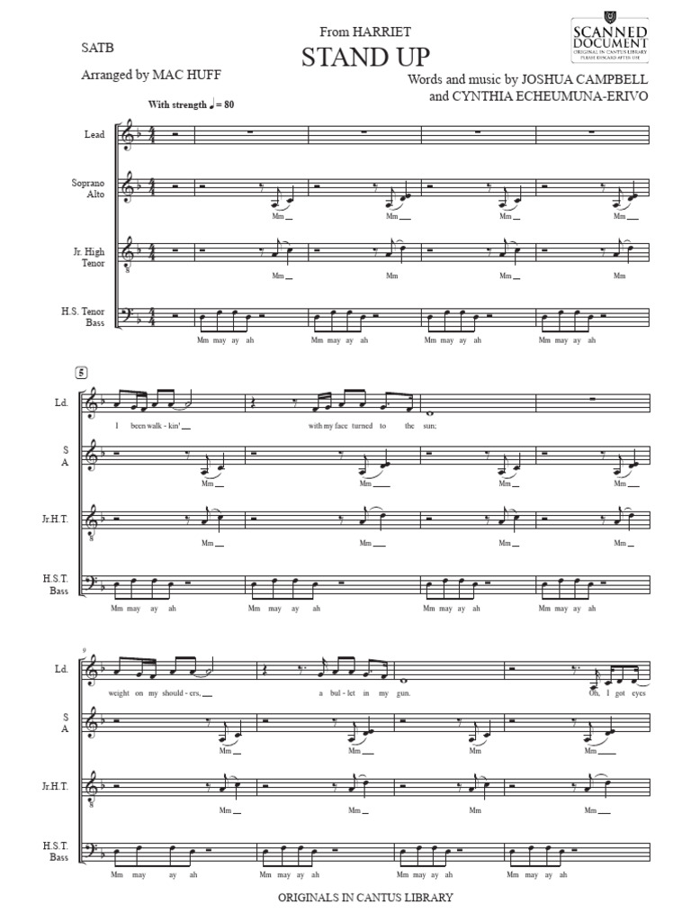 Stand Up SATB | PDF | Music Theory | Musical Techniques