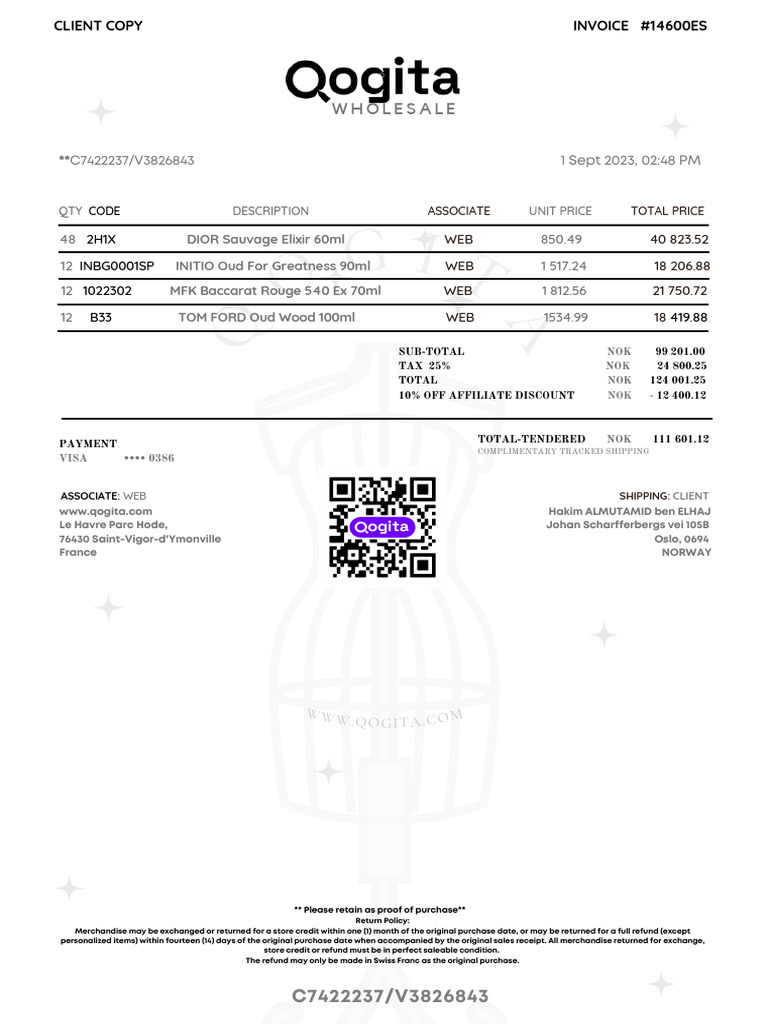 Qogita INVOICE | PDF | Retailing | Accounting