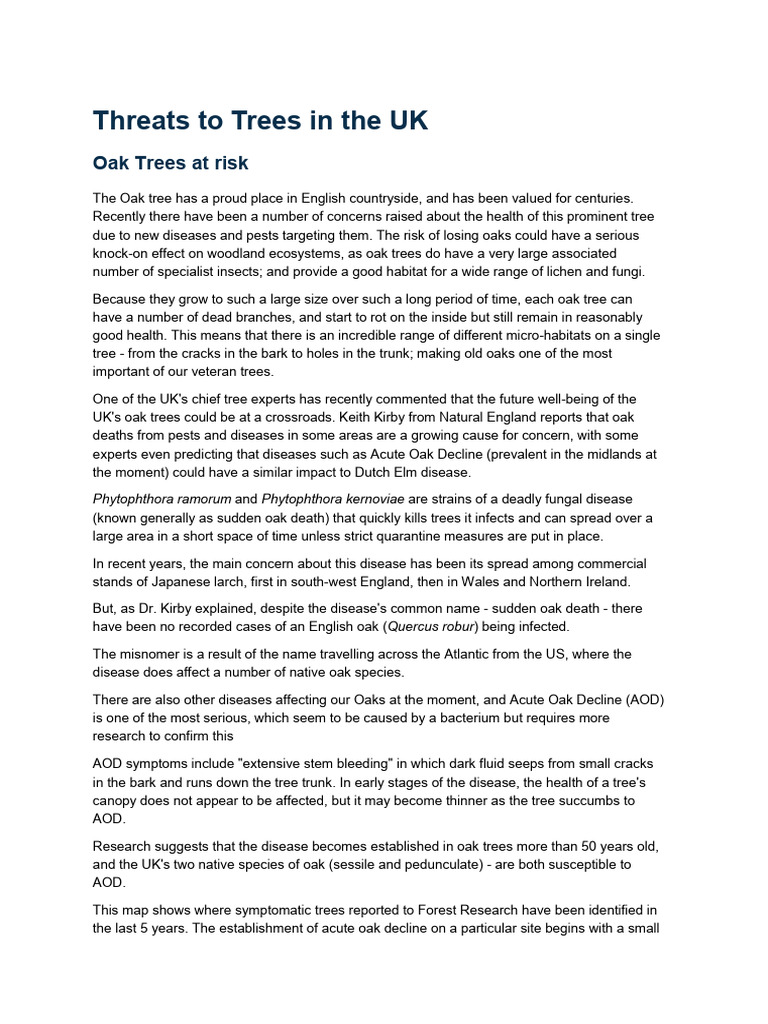 Threats To Trees in The UK Web Doc April 2017 | PDF | Trees | Branches ...