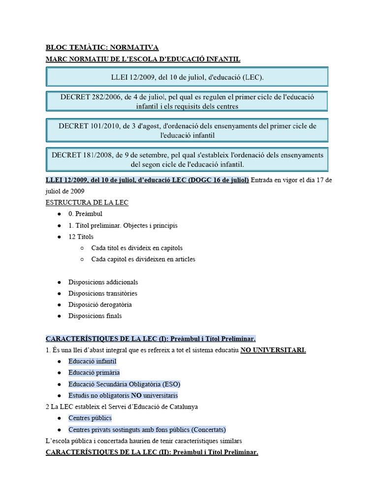 Bloc I Normativa | PDF