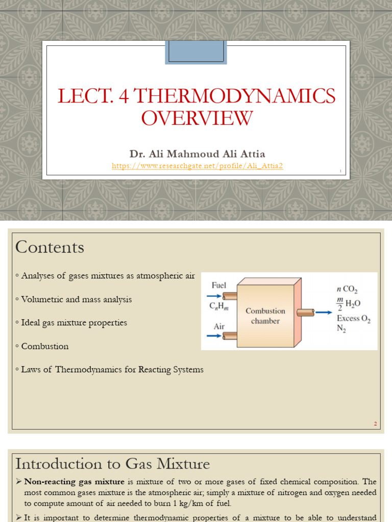 Thermodynamics of Gas Mixtures and Combustion | PDF | Combustion | Mole ...