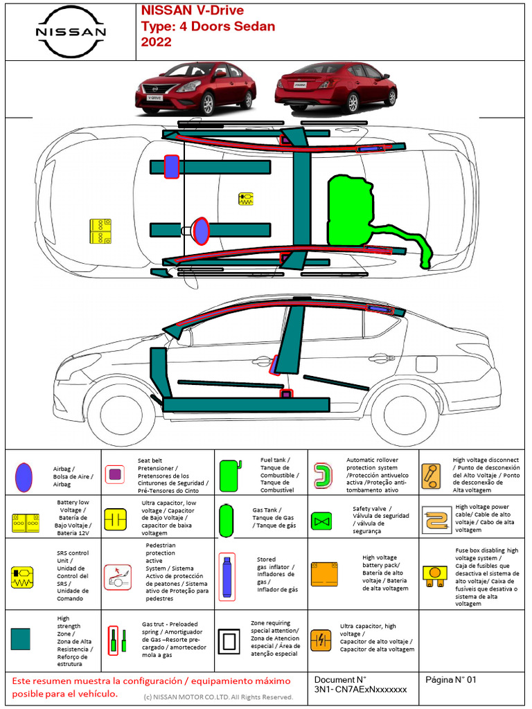 Nissan 202X Rescue Sheet V-Drive | PDF | Airbag | Vehículos