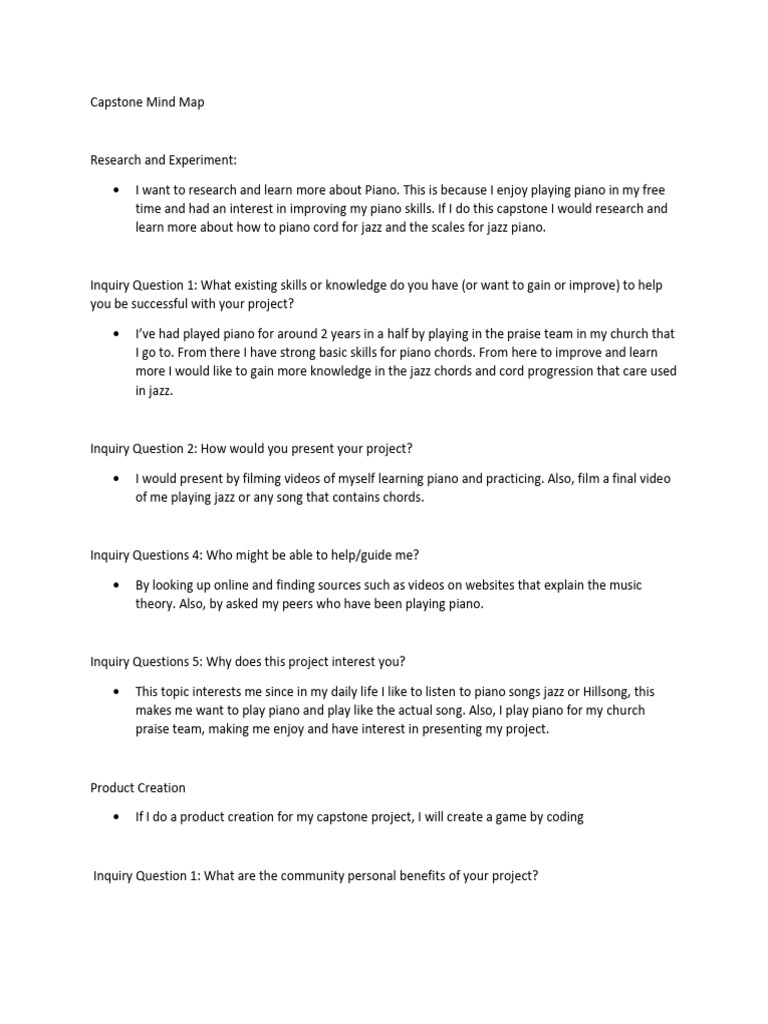 Capstone Mind Map Pdf Computer Programming Knowledge
