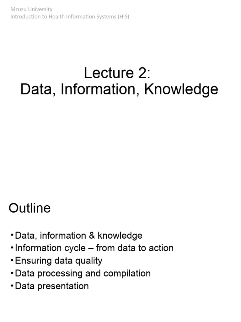 Lecture 2 Data Information Knowledge-1 | PDF | Incidence (Epidemiology) | Chart