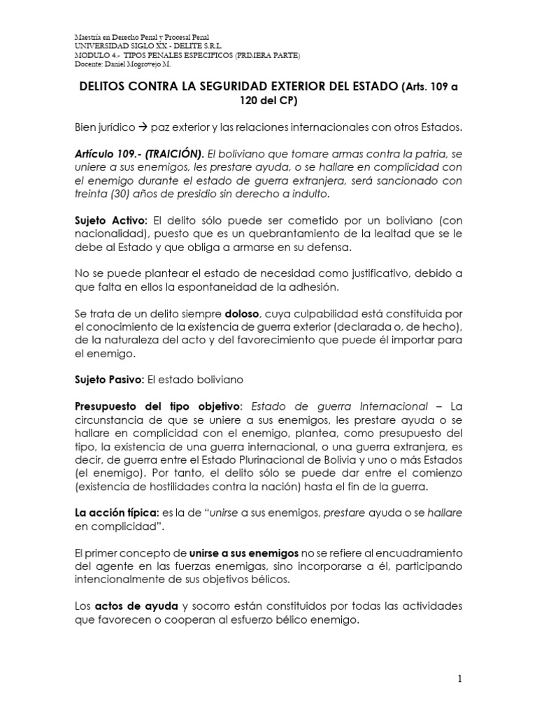 Tema 5 - Delitos Contra La Seguridad Del Estado | Descargar gratis PDF | Derecho penal ...