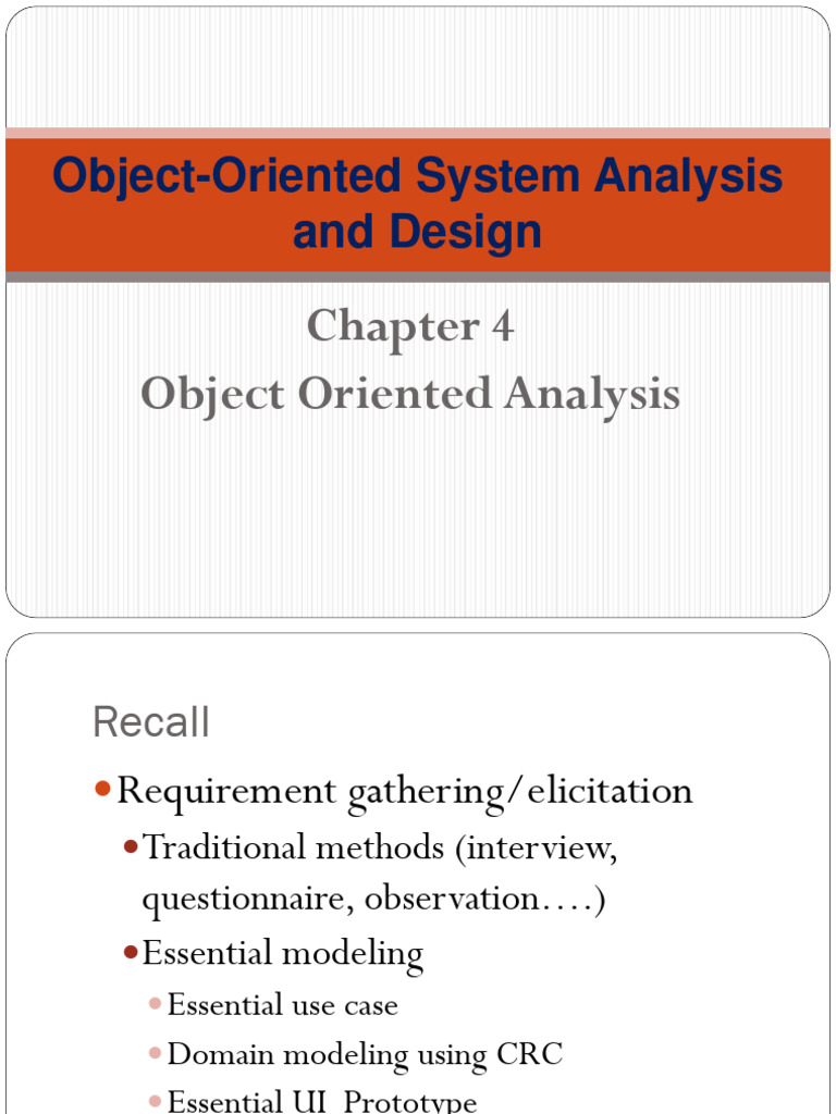 Object Oriented SAD-Chapt 4 Part I | PDF | Use Case | Unified Modeling ... Object Oriented SAD-Chapt 4 Part I | PDF | Use Case | Unified Modeling ...